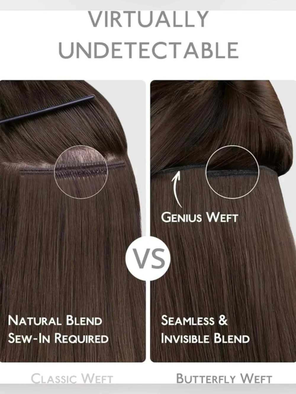 Hair | Chocolate Brown Human Hair 18 Butterfly Weft Hair Extensions ...